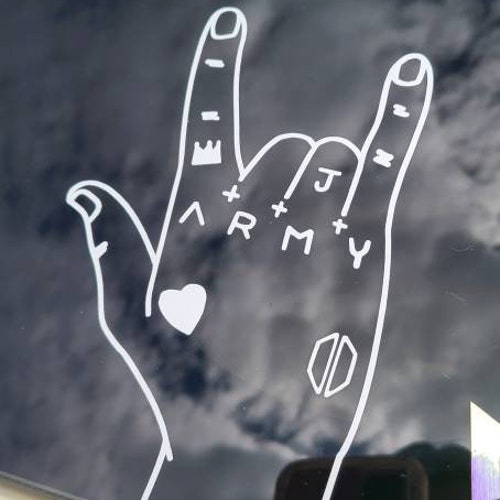 BTS CAR DECAL Jungkook Jk Bts Hand Tattoo Car Decal Laptop - Etsy