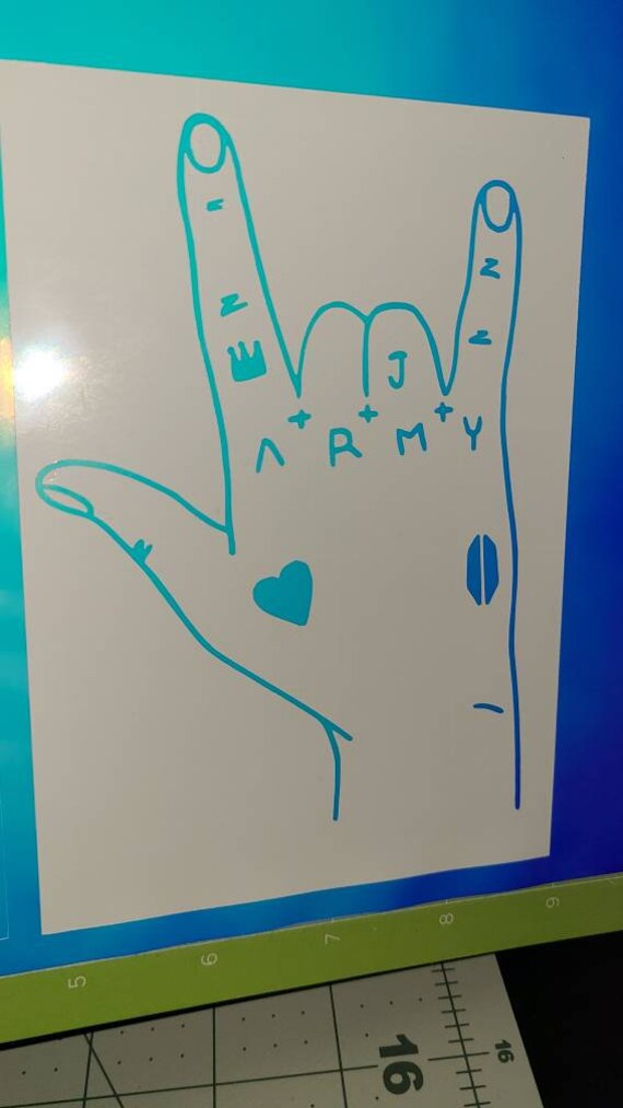 BTS CAR DECAL Jungkook Jk Bts Hand Tattoo Car Decal Laptop - Etsy