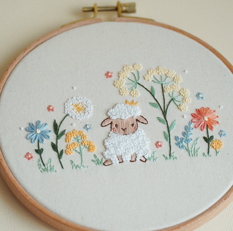 Lunar Sheep Embroidery Pattern Instant Digital Download PDF - Etsy