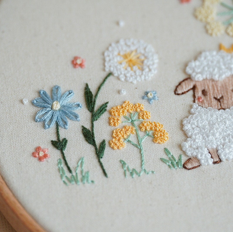 Lunar Sheep Embroidery Pattern Instant Digital Download PDF - Etsy