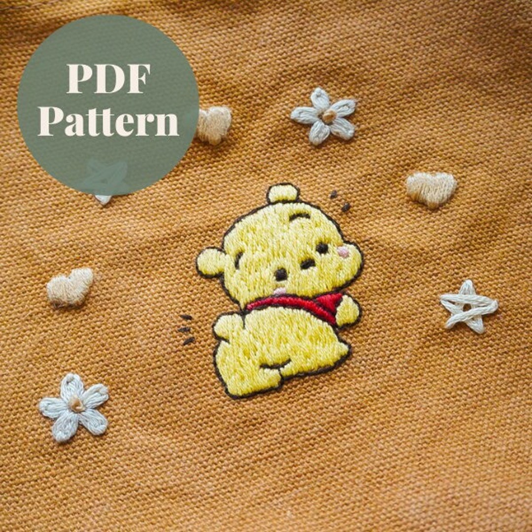 Cheeky P.bear Embroidery Pattern ONLY, Instant Digital Download PDF ...