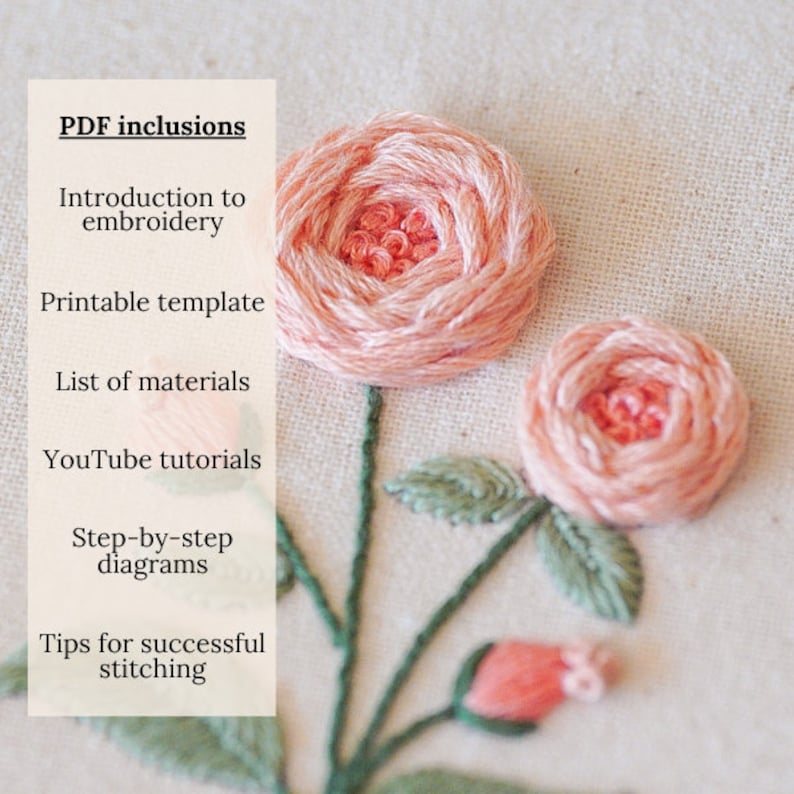 Rosie Posie Floral Embroidery Pattern Instant Digital | Etsy