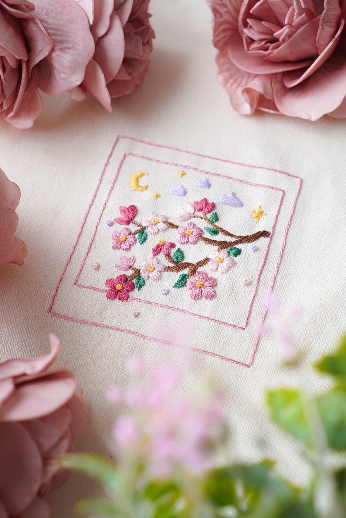 Cherry Blossom Embroidery Pattern Instant Digital Download | Etsy