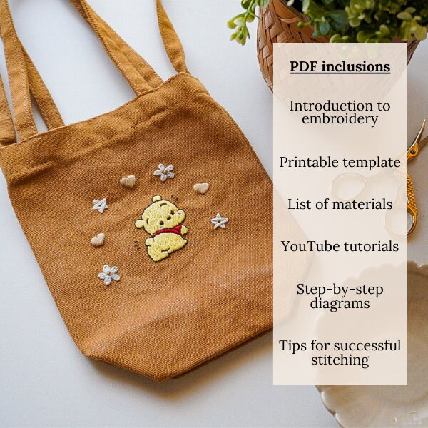 Cheeky P.bear Embroidery Pattern ONLY, Instant Digital Download PDF ...