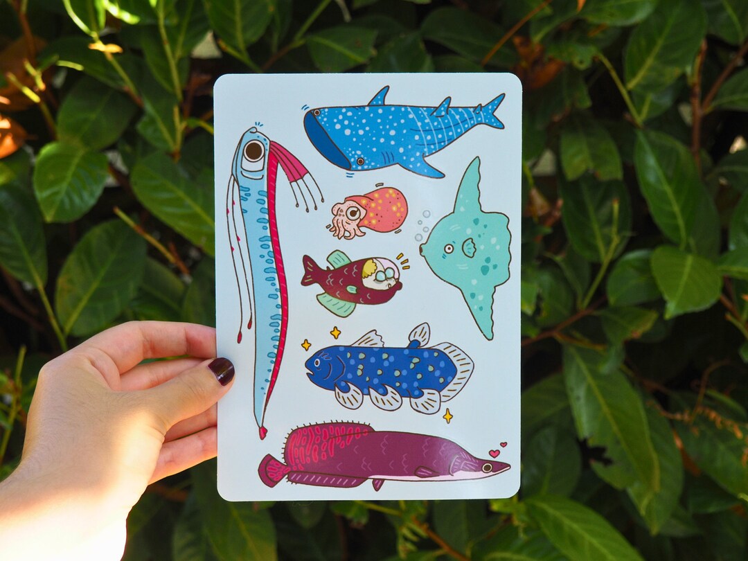 Big Sea Creatures Sticker Sheet - Etsy