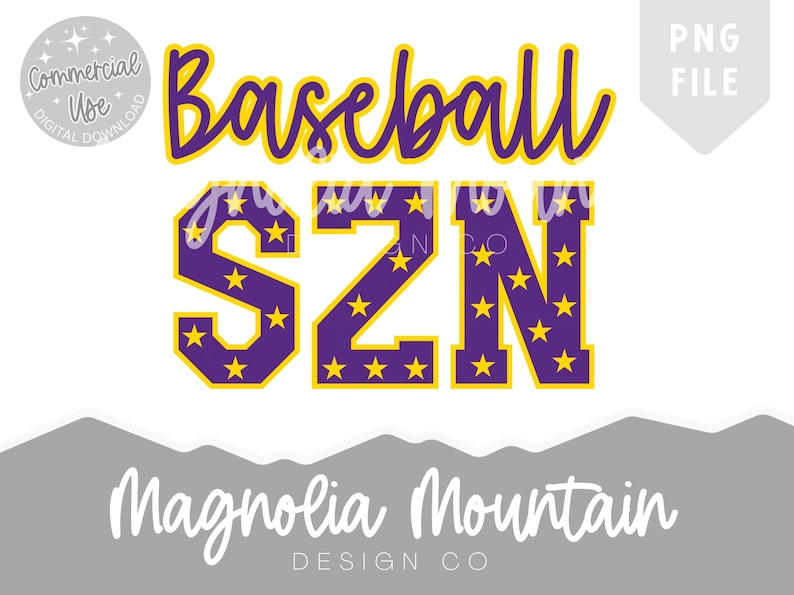 Baseball SZN Png, Baseball Png, Game Day Png, Baseball Mom PNG, Purple ...