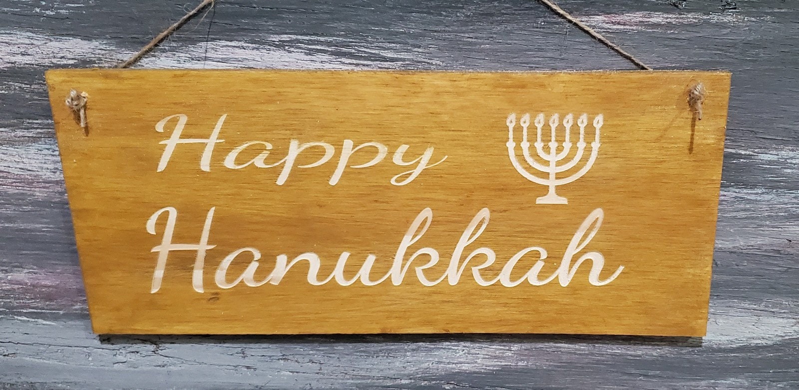 Happy Hanukkah | Menorah Sign | Hanukkah Sign | Holiday Sign| Carved ...