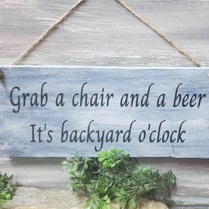 Happy Hour Sign | Outdoor Backyard Sign | Outdoor Bar Sign | Backyard ...