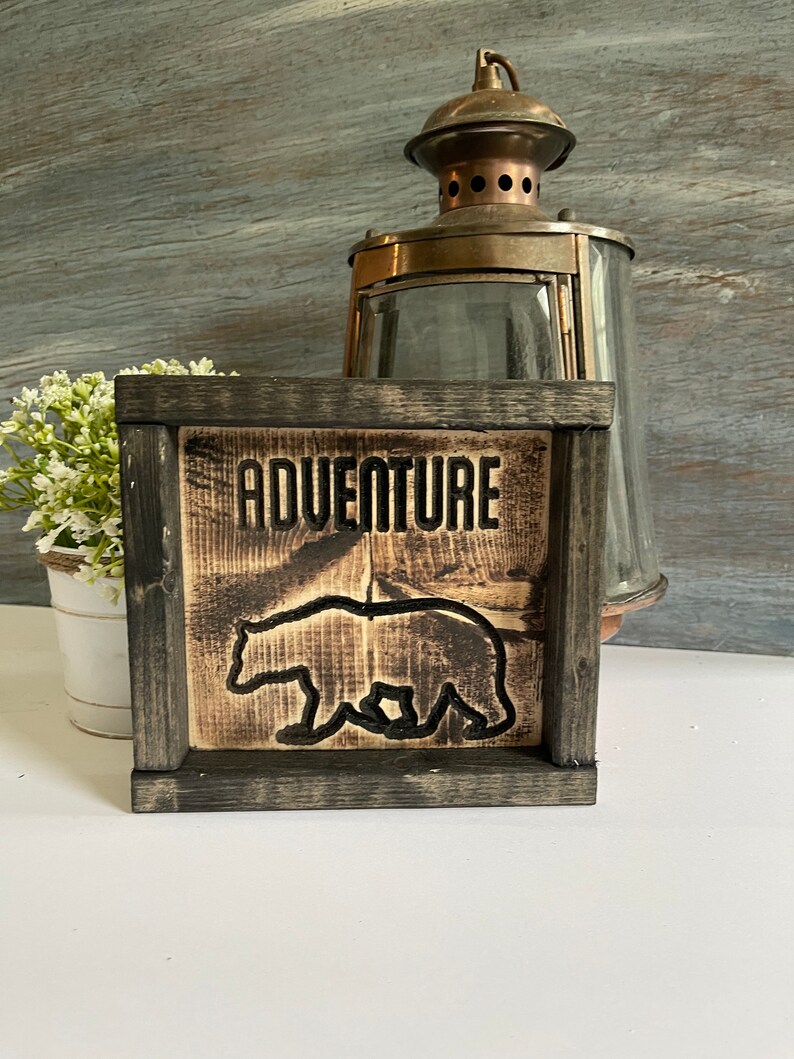 Wooden Adventure Awaits Explore Shelf Sitter | Free Standing Mini Sign ...
