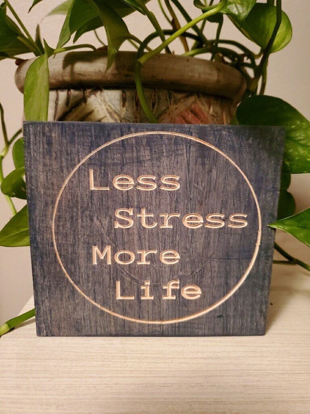 Summer House Winter House Less Stress More Life Shelf Sitter Wood ...