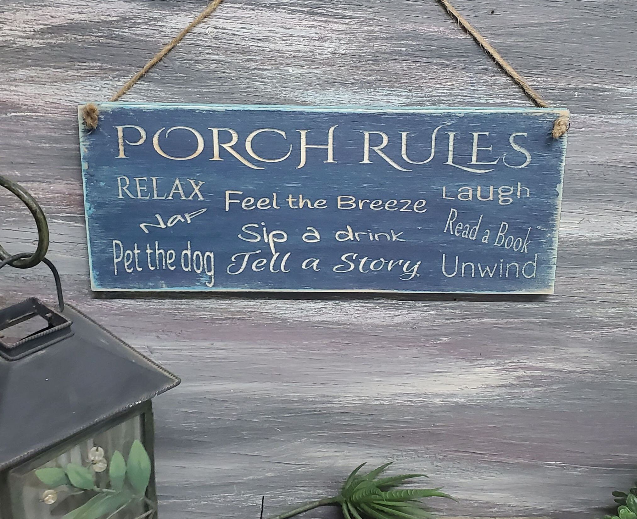 Porch Rules Sign Outdoor Welcome Sign for Front Porch - Etsy
