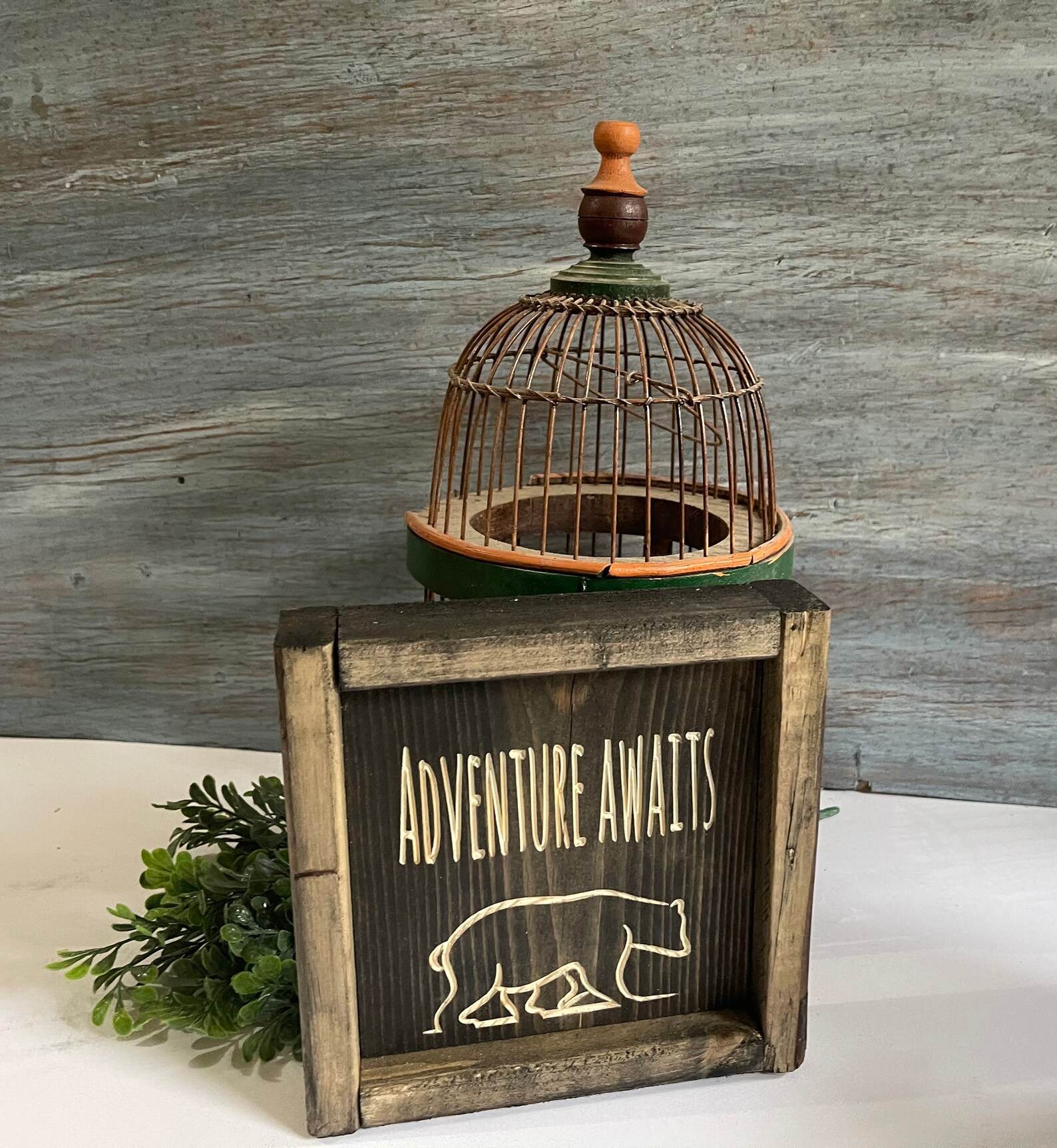 Wooden Adventure Awaits Explore Shelf Sitter | Free Standing Mini Sign ...