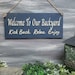 Welcome to Our Backyard Sign kick Back Relax Sign Outdoor Hanging Sign ...