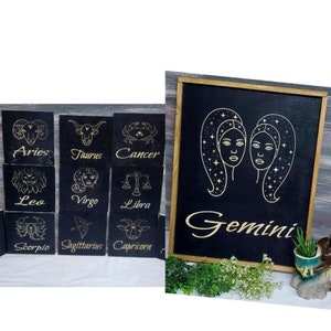 Zodiac Sign Art | Horoscope Sign | Birthday Gift | Framed Wall Art ...