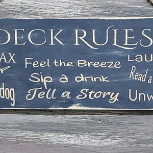 Deck Sign | Deck Rules Wood Hanging Sign | Outdoor Sign | Deck Sign ...