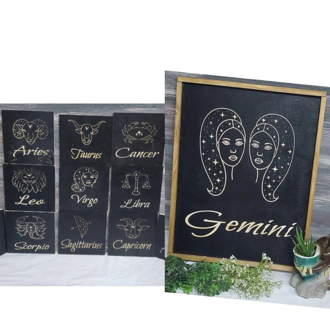 Zodiac Sign Art Horoscope Sign Birthday Gift Framed Wall - Etsy