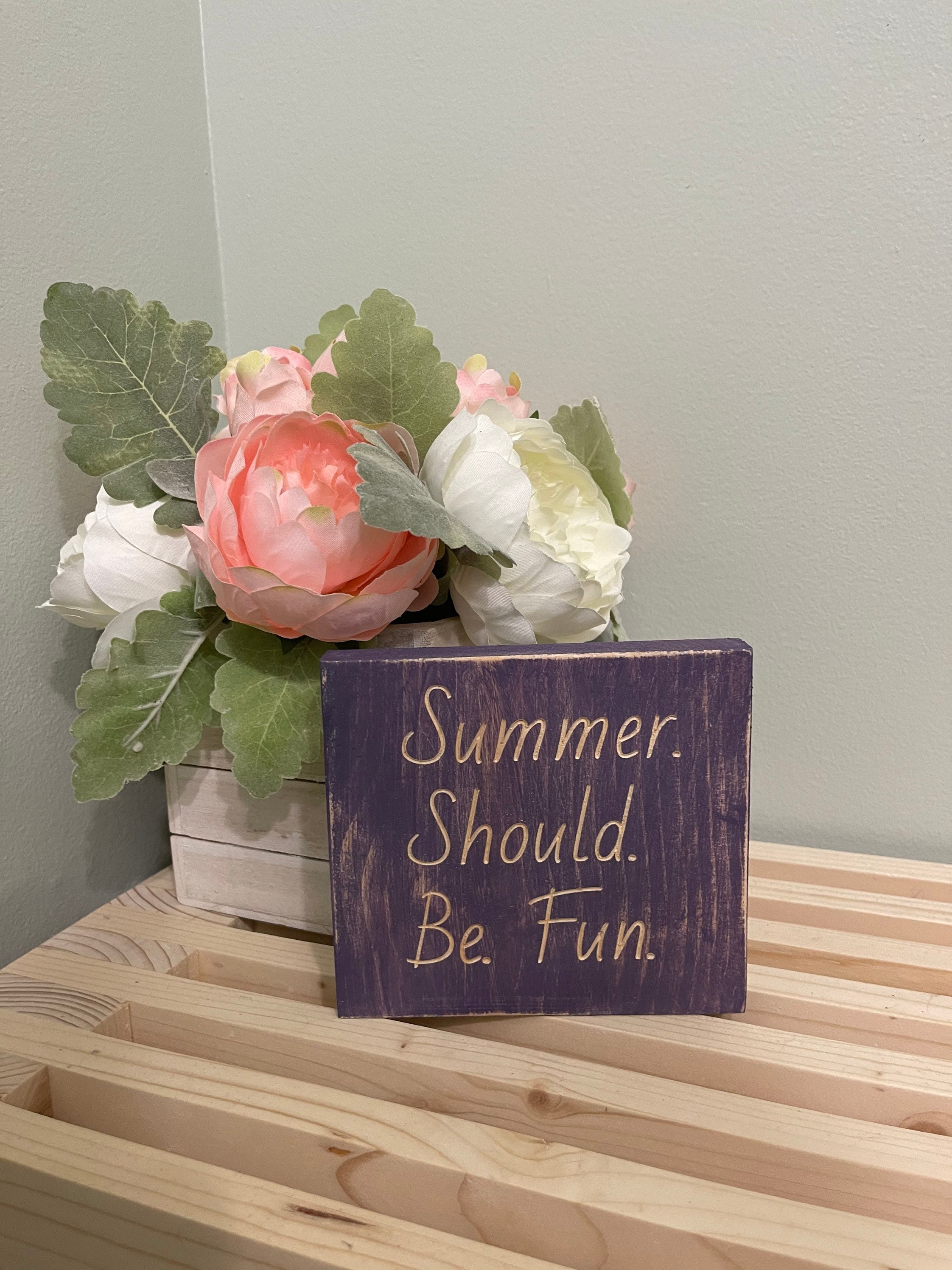 Personalized Wood Shelf Sitter | Custom Engraved Wooden Block Sign - Etsy