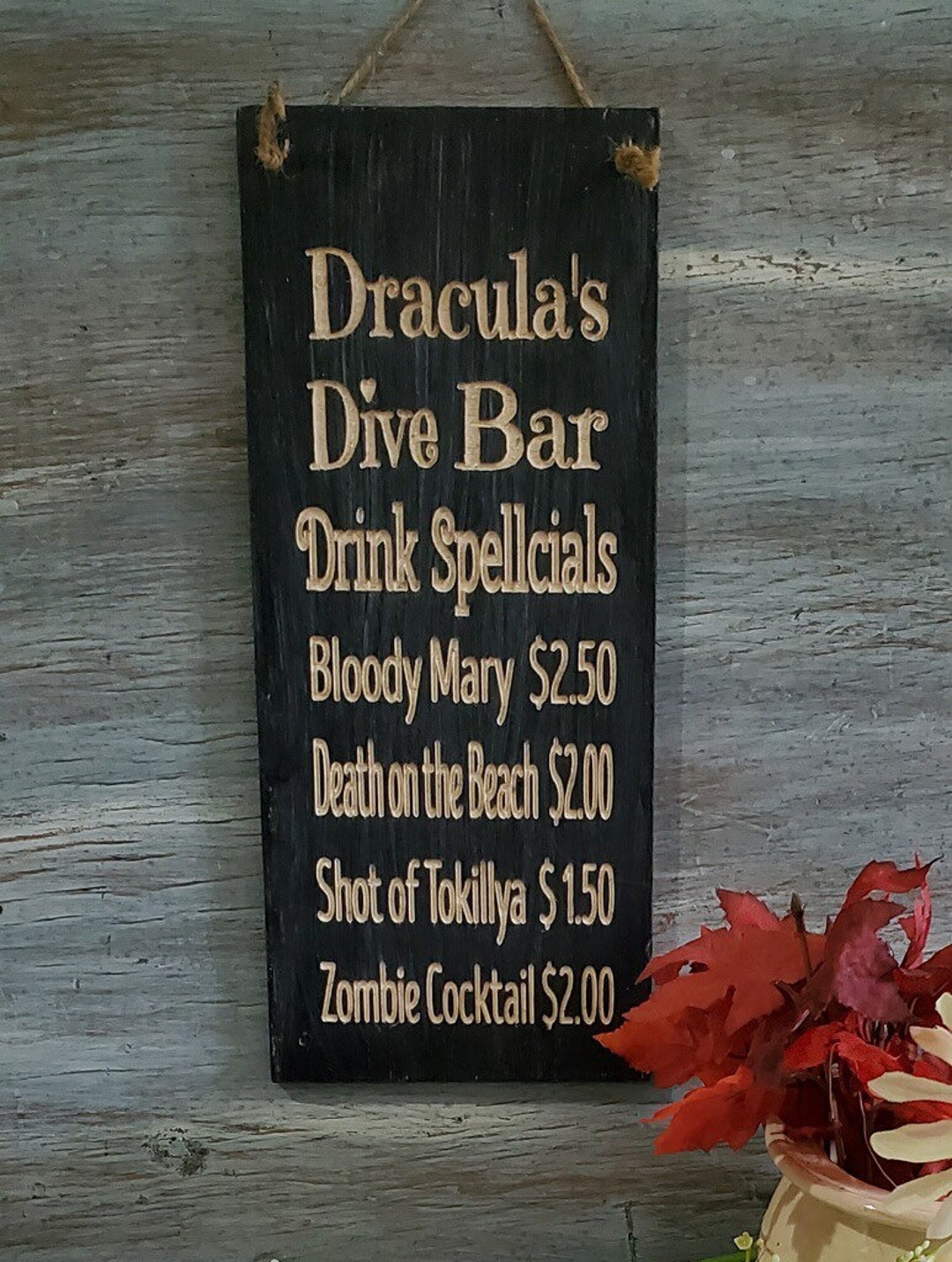 Halloween Bar Sign Dracula Dive Bar Halloween Decor Halloween Party ...