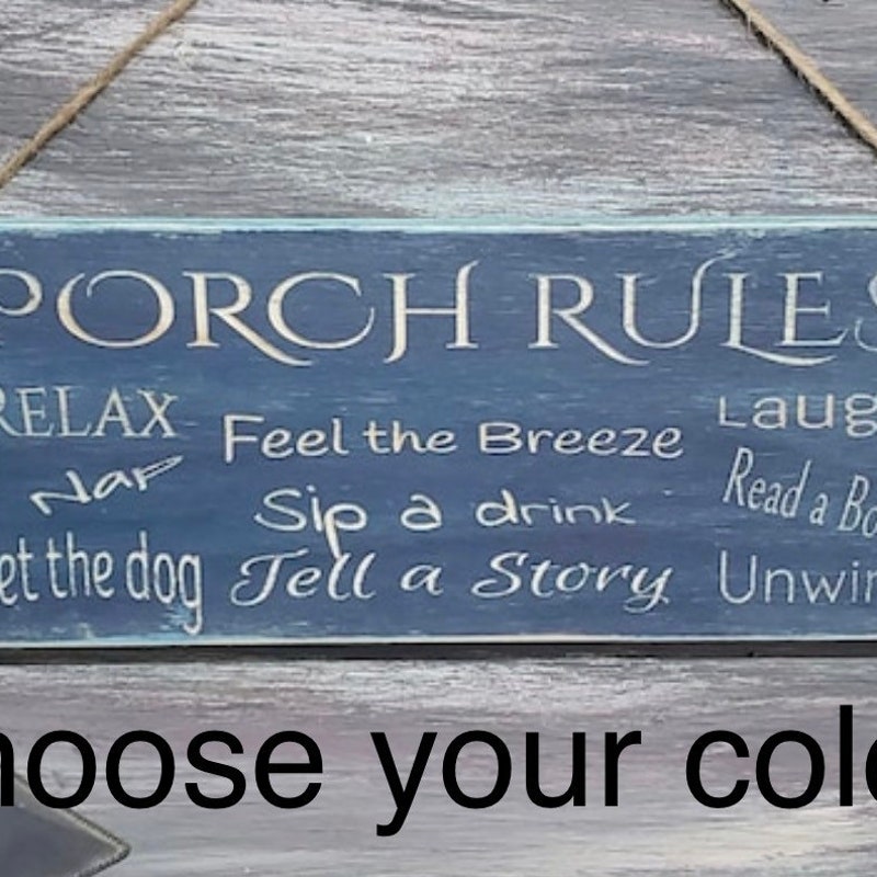 Porch Rules Sign - Etsy