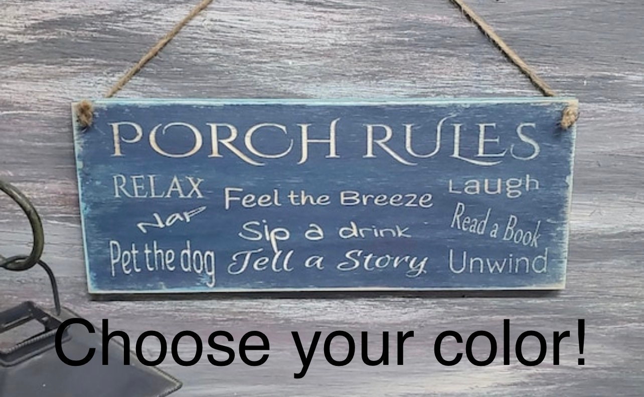 Porch Rules Sign Outdoor Welcome Sign for Front Porch - Etsy