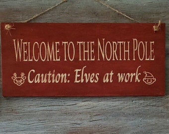 Elves at Work Sign - Etsy