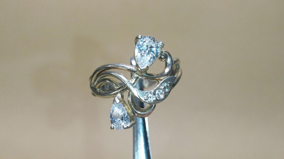Rare Beautiful Ukrainian Silver Ring Fianite Size 8, Russian Silver ...