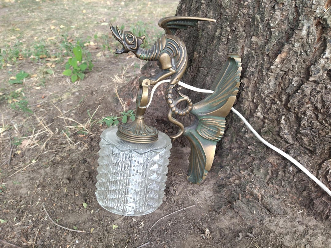 Soviet Wall Lamp Gargoyle, Lamp Gargoyle, Bronze Statuette Lamp ...