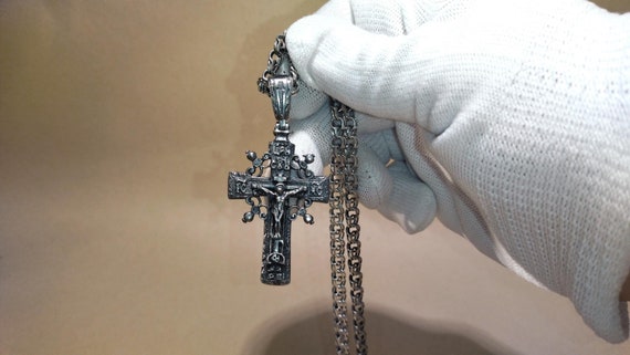 Very Great Orthodox cross and chain, large orthodox c… - Gem