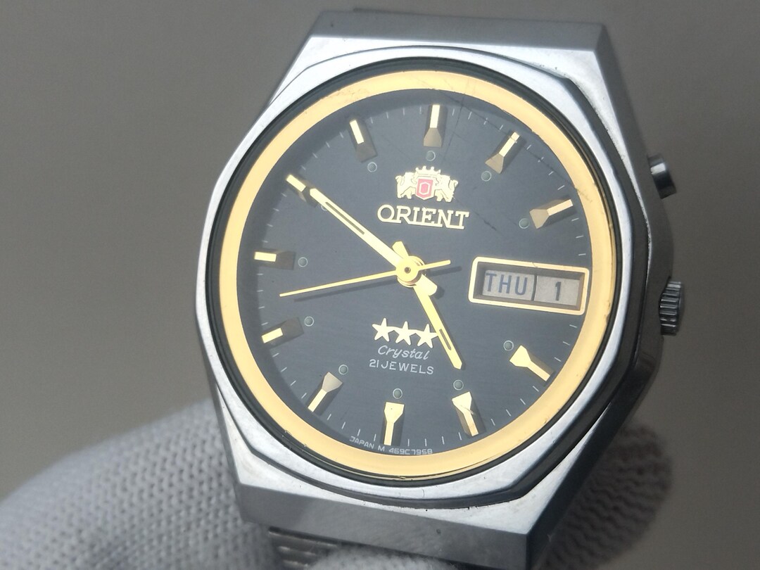 Vintage Watch Orient,orient Watch Black Dial,orient Watch 3 Stars ...