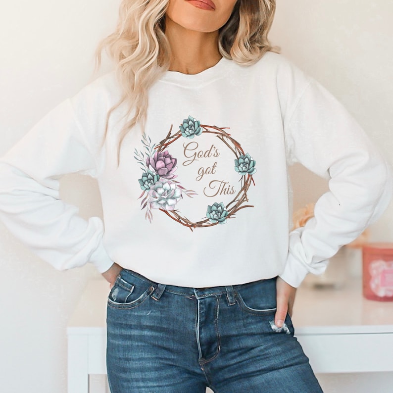 Women's Christian Sweatshirt God's Got This Religion Faith Sweatshirt ...