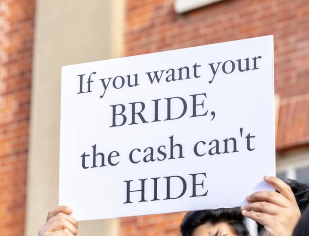 Personalised Wedding Sign | Gate Signs | No Money No Honey Sign ...