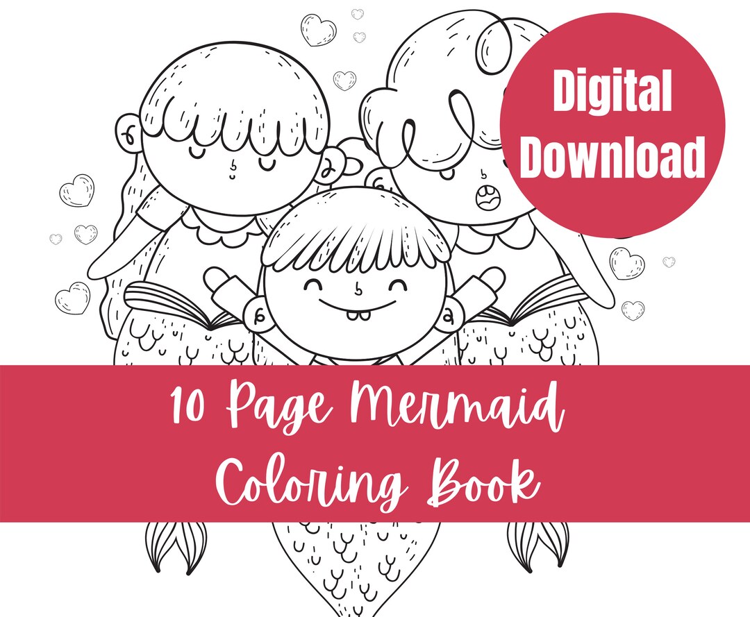 Mermaid Set 1 | Digital Download | Printable Coloring Pages | SVG, PDF ...