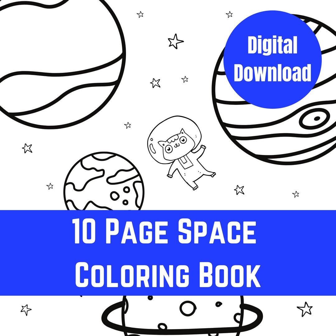 Outer Space | Digital Download | Printable Coloring Pages | PDF, JPG - Etsy