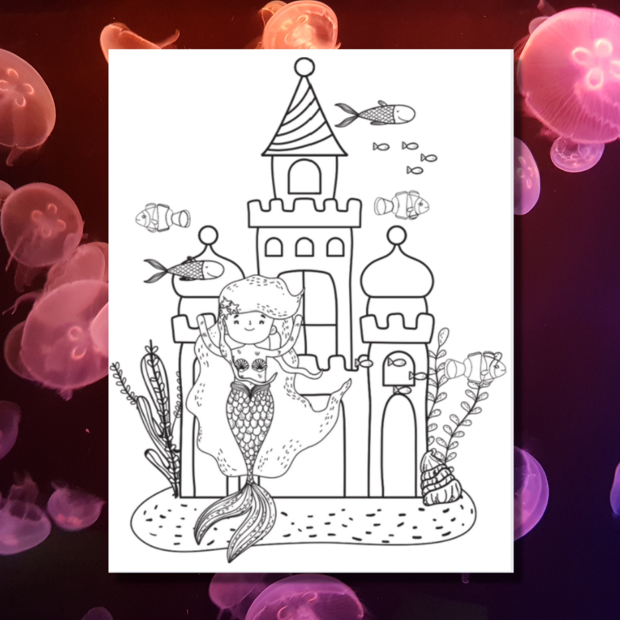 Mermaid Set 1 | Digital Download | Printable Coloring Pages | SVG, PDF ...