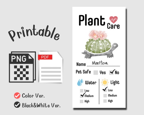 Printable Plant Care Tags Labels PNG Only - Etsy