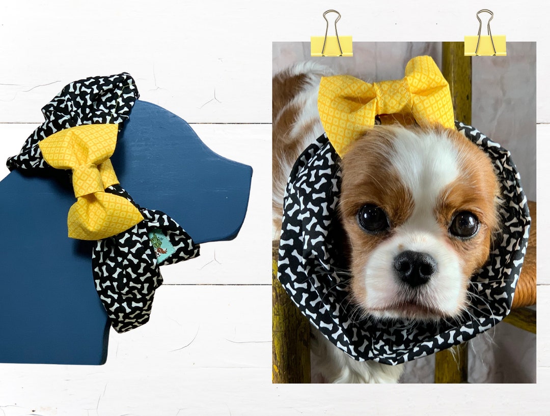 RESTOCKED Fabric, Adjustable Dog Snood: Protect Ears While Eating, Show ...