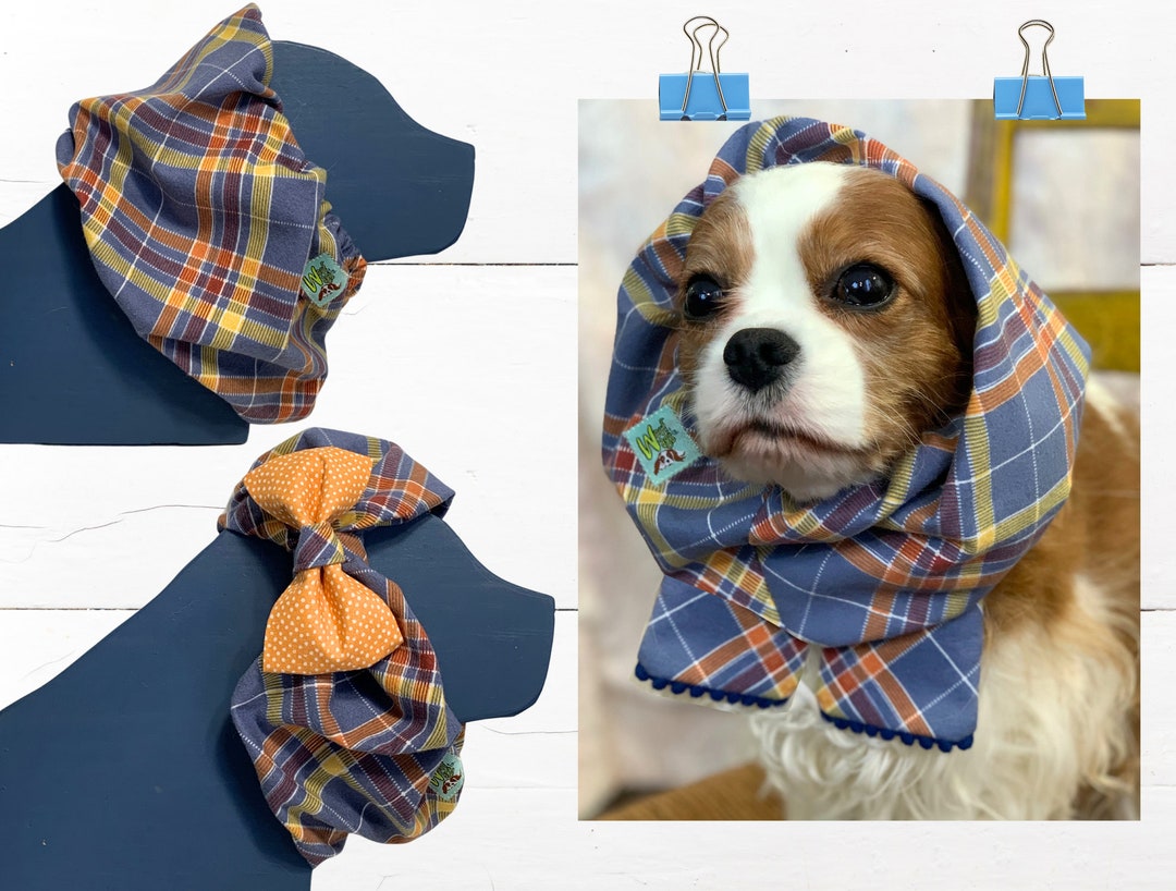 FLANNEL: Adjustable Dog Snood or Winter/fall Dog Scarf in Light BLUE ...