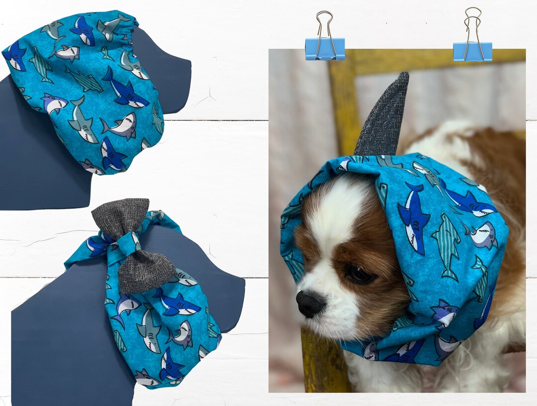 Adjustable Dog Snood: SHARK IN POOL Snood Protects Long Ears While ...
