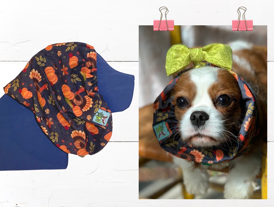 Adjustable Dog Snood: THANKSGIVING TURKEY TROT Snood to Protect Long ...