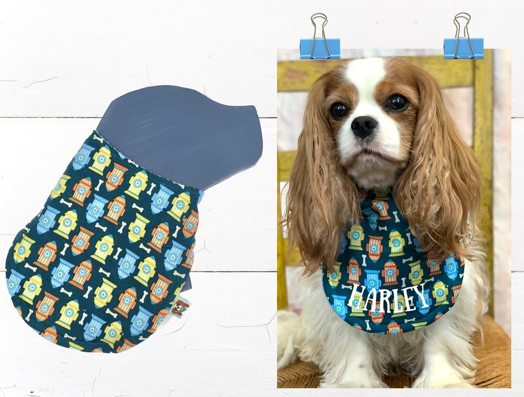 Reversible Dog Bib Slips on Collar - BONE AND HYDRANT Bib: Dog Drool ...