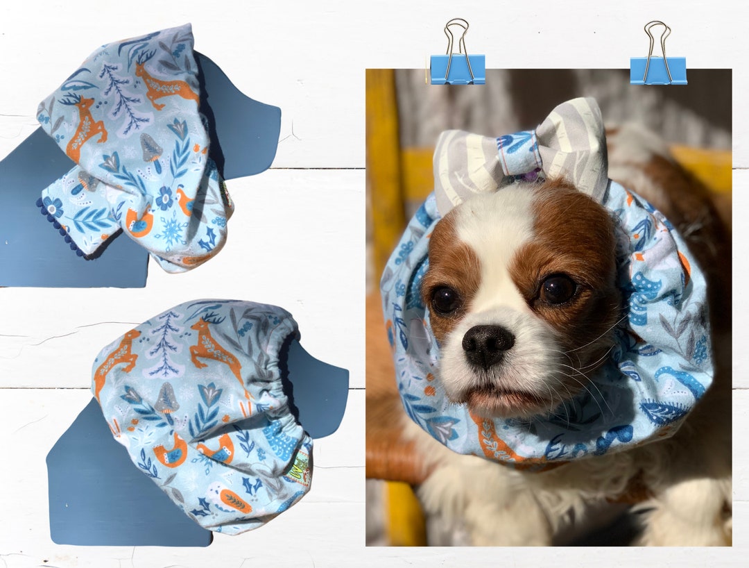 FLANNEL Adjustable Dog Snood: SCANDINAVIAN WINTER Snood to Protect Long ...