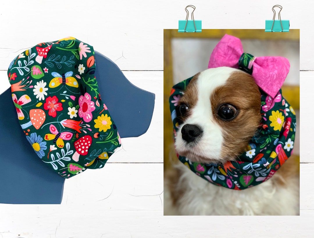 MUSHROOM FOREST Adjustable Dog Snood: Protect Ears While Eating, Show ...