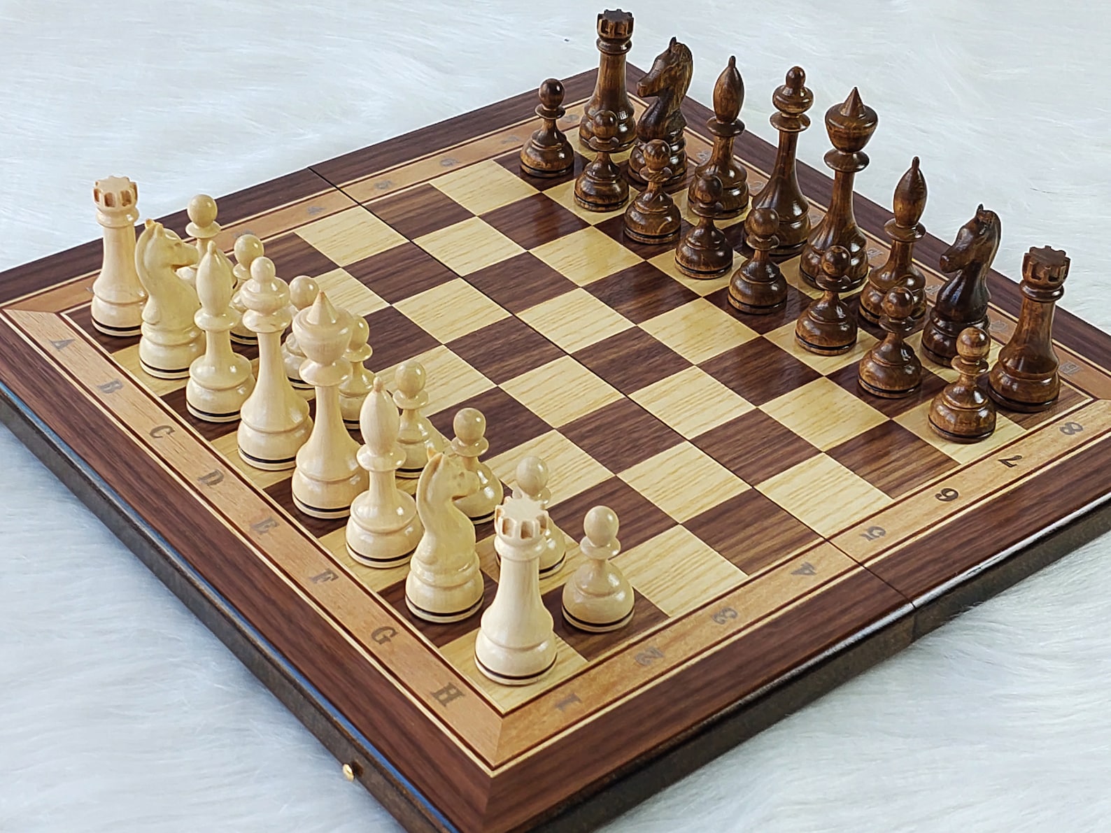 Chess Set With Board, Wooden Handmade Chess Set, Unique Chess Set ...