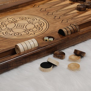 Handmade Wooden Backgammon Set, Personalized Backgammon Game, Christmas ...
