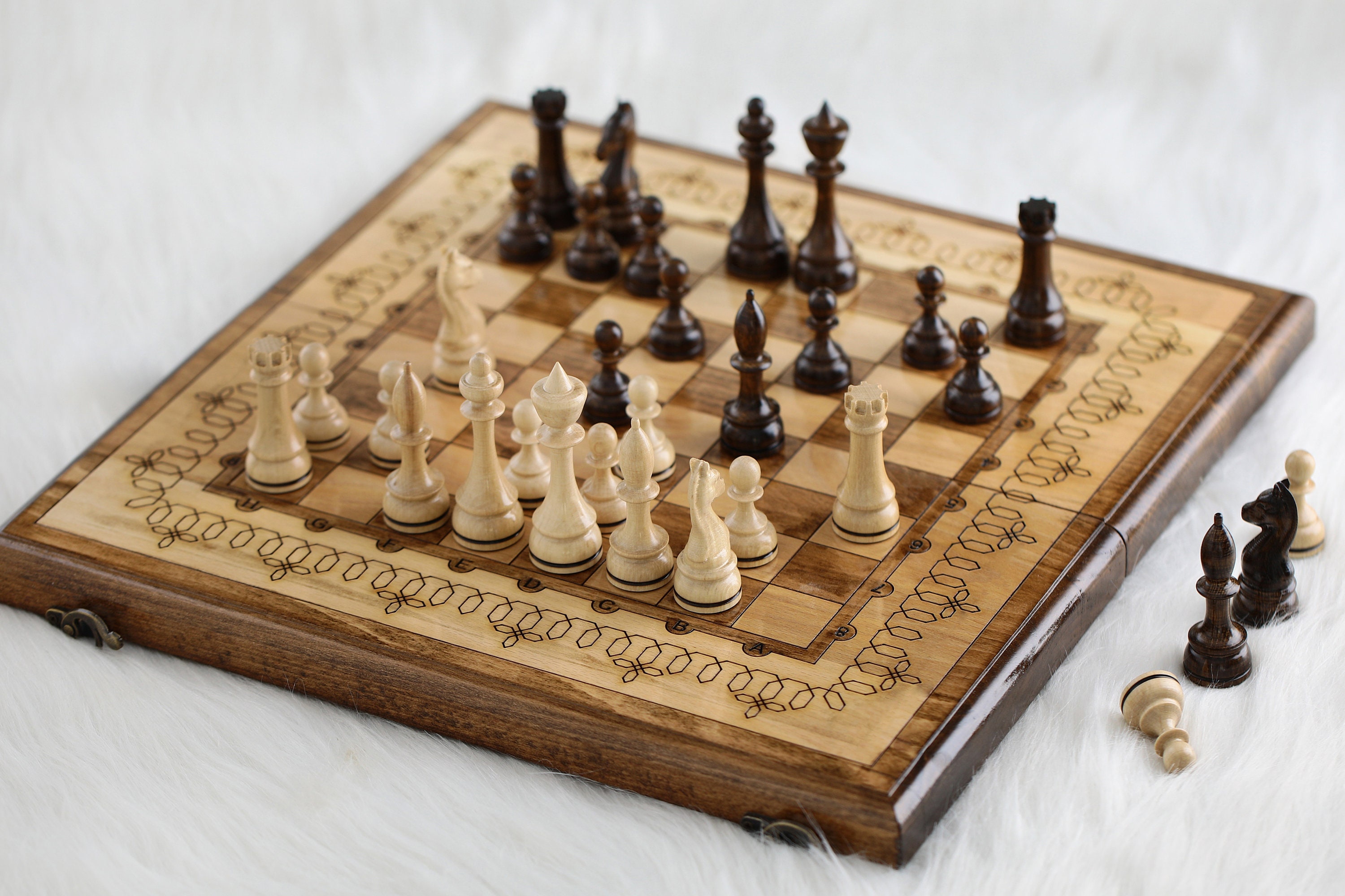 Unique Chess Set Elegant Chess Set Personalized Engraving - Etsy