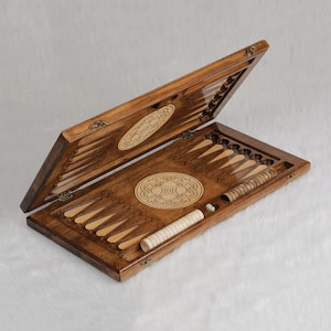 Handmade Wooden Backgammon Set, Personalized Backgammon Game, Christmas ...