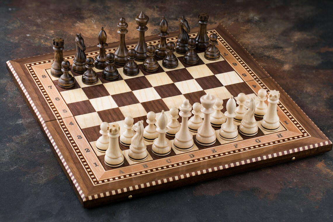 Chess Board Set Wood Chess Set Handmade Chess Board With - Etsy