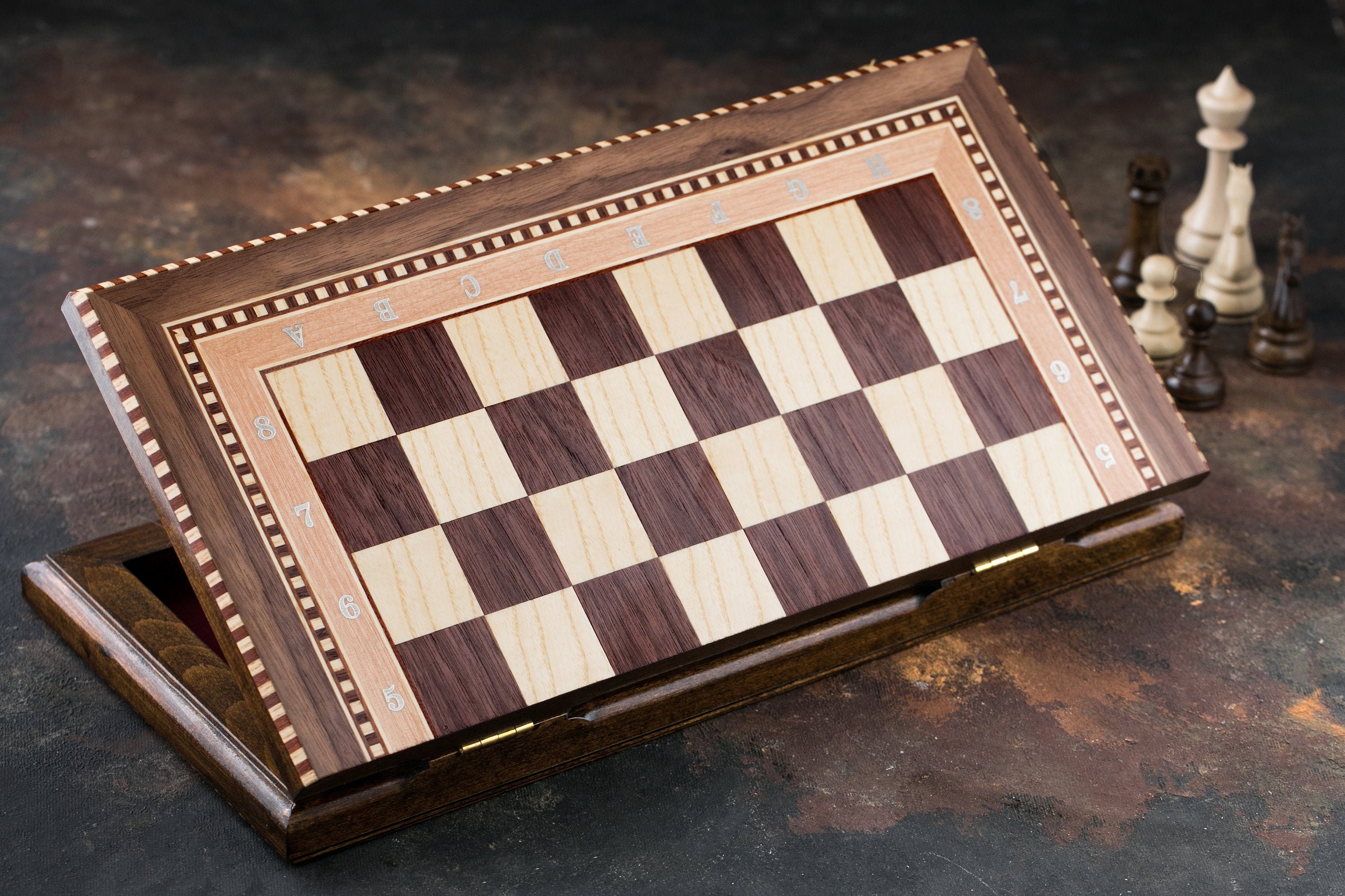 Chess Board Set, Wood Chess Set, Handmade Chess Board With Chess Pieces ...