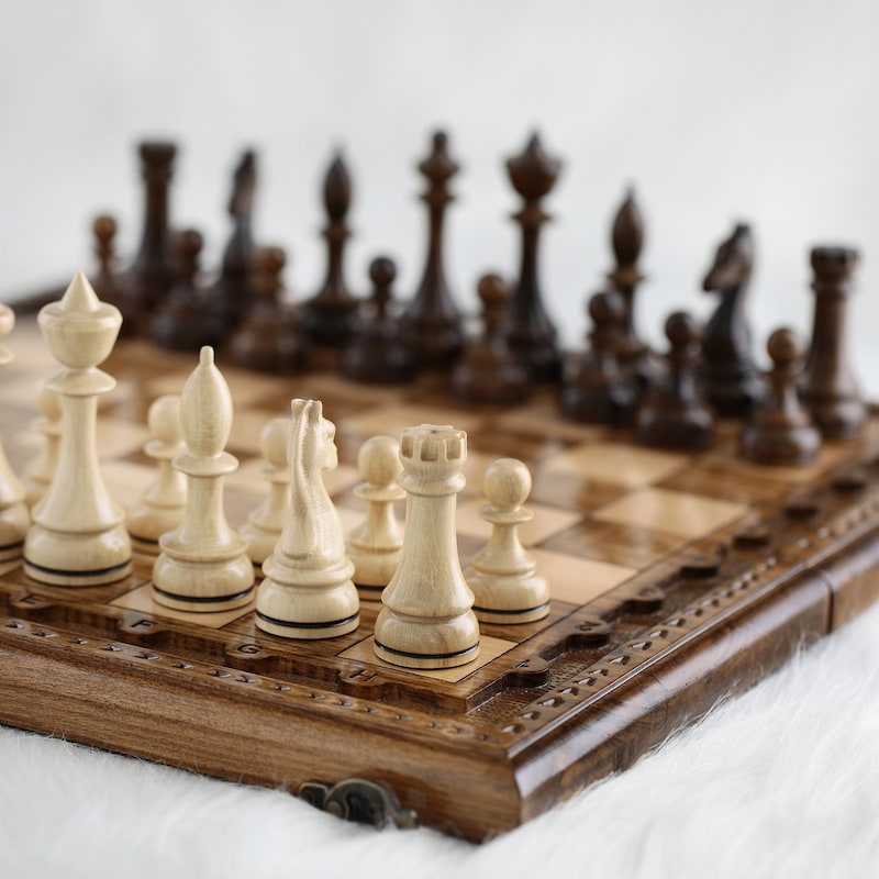 Chess Set Fantasy Wood - Etsy