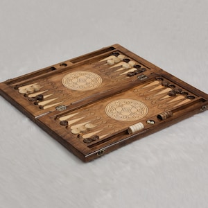 Handmade Wooden Backgammon Set, Personalized Backgammon Game, Christmas ...